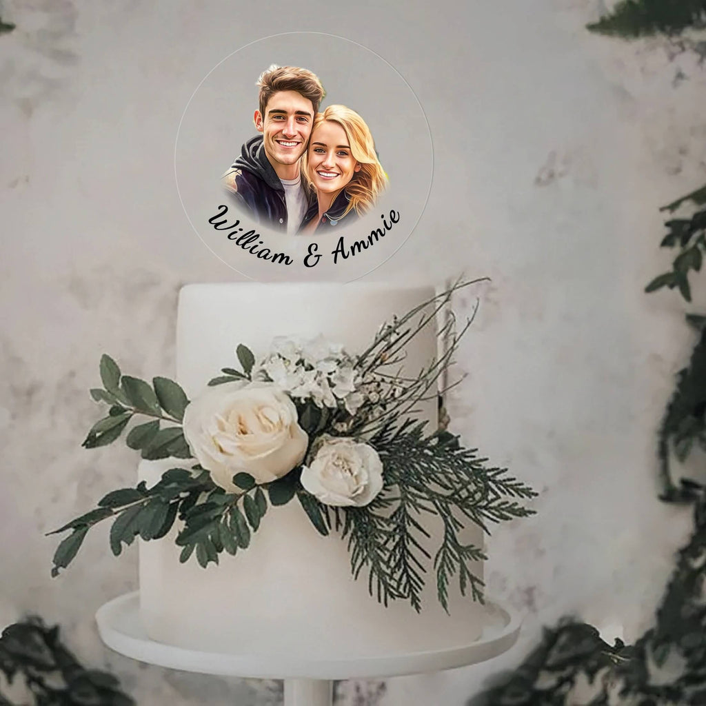 Cake topper personnalisé photo – mariage personnalisé